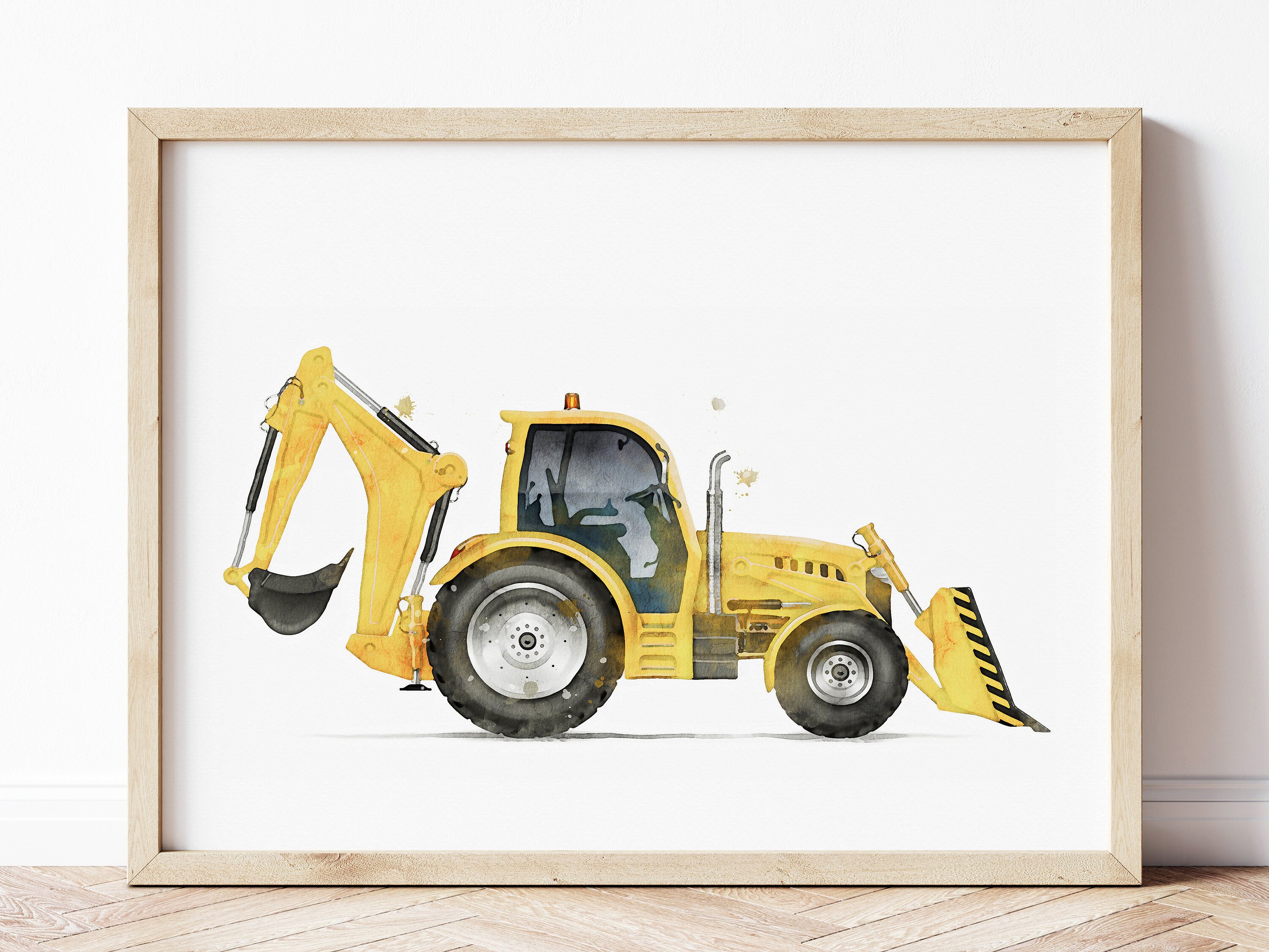 Poster Baggerlader Poster Bagger Bagger Wandkunst Bau - Etsy.de