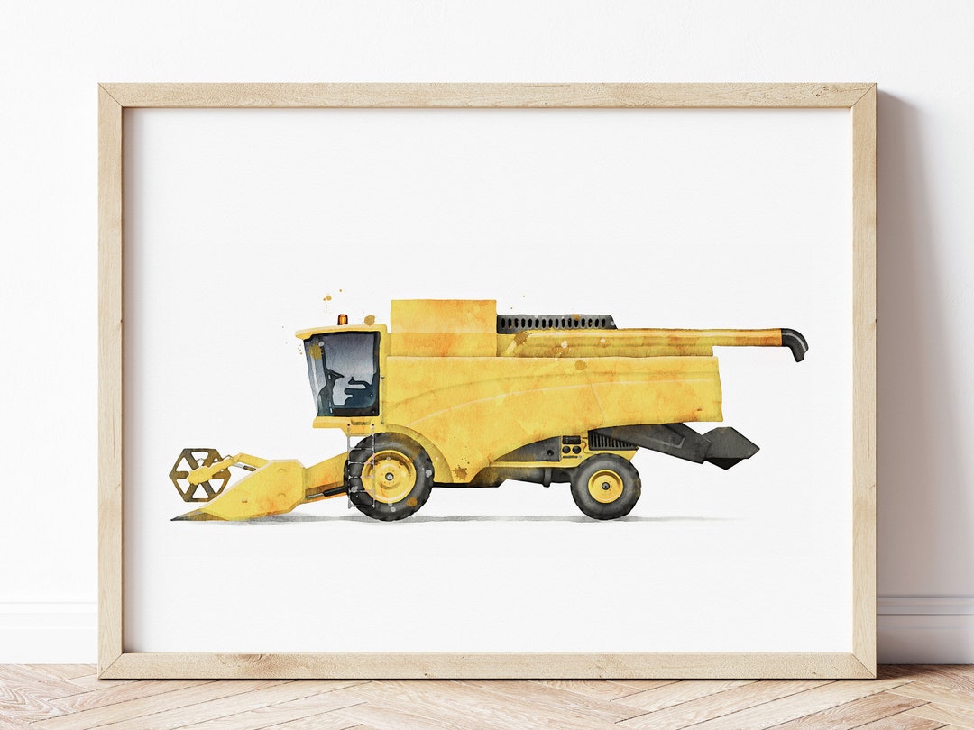 Combine Harvester Print Combine Poster Tractor Print Farm - Etsy
