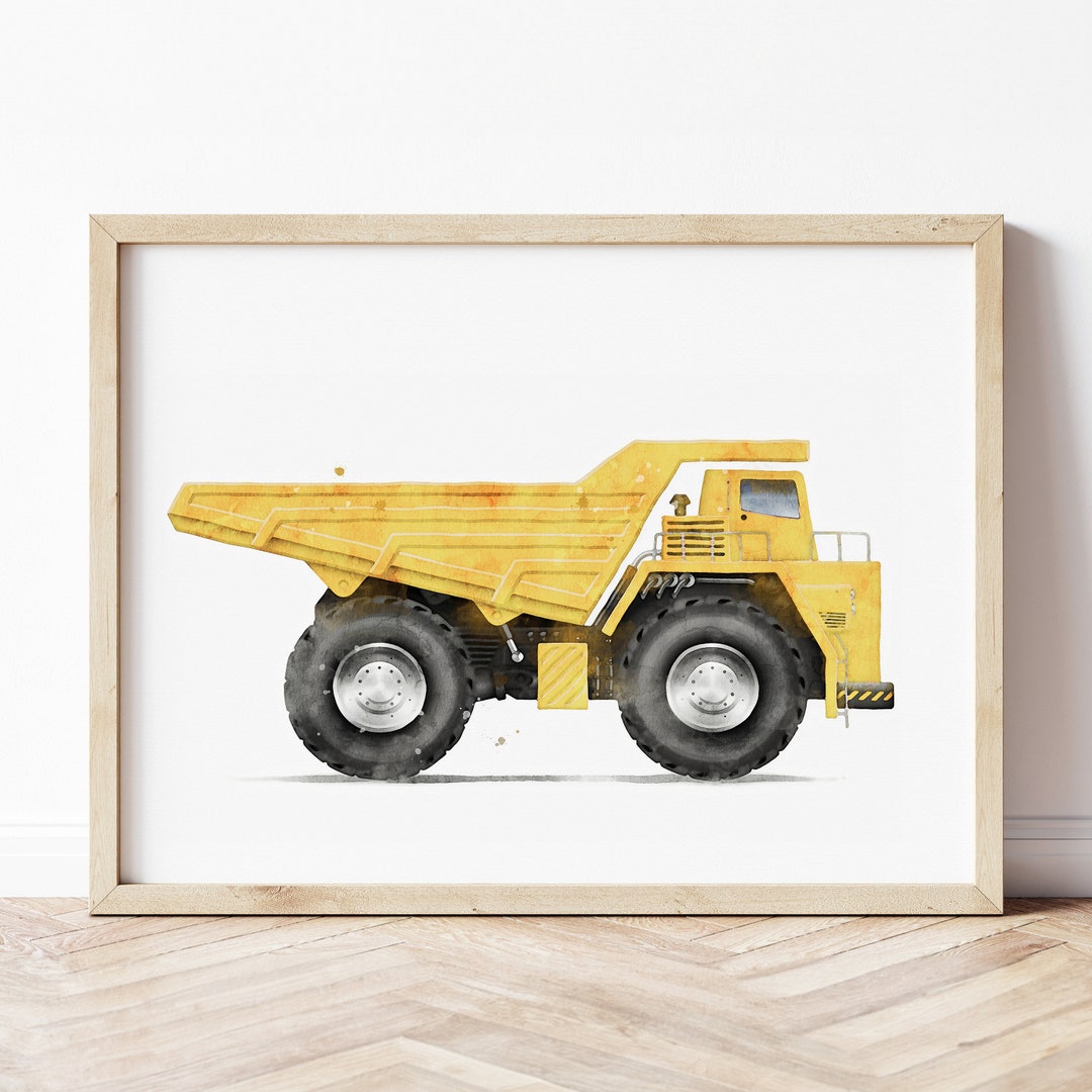 Dump Truck Print, Dumper Poster, Dump Truck Wall Art, Construction ...