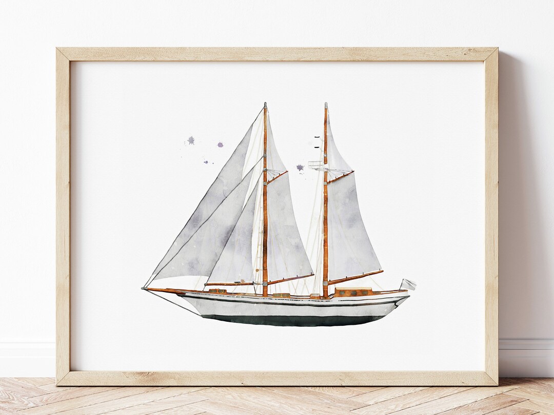 Sail Ship Print, Old Ship Poster, Printable, Sailing Ship Painting ...