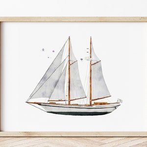 Sail Ship Print, Old Ship Poster, Printable, Sailing Ship Painting ...