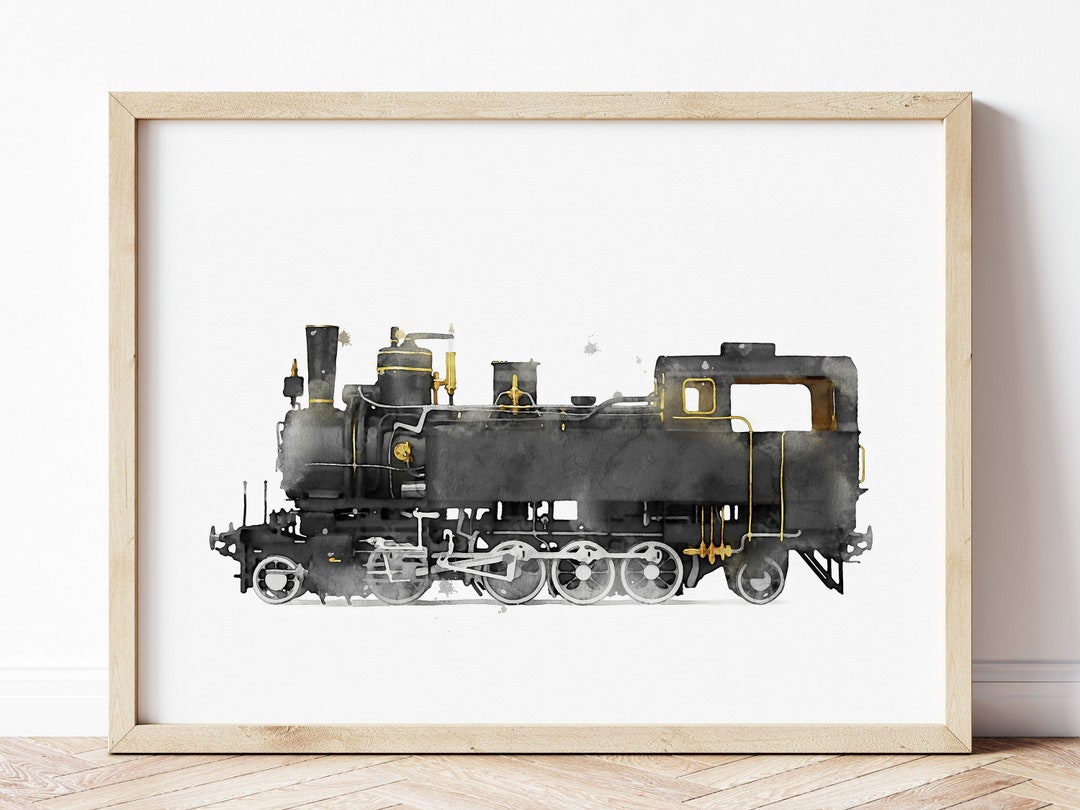 Locomotive Print, Train Print, Train Wall Art, Steam Train Poster ...