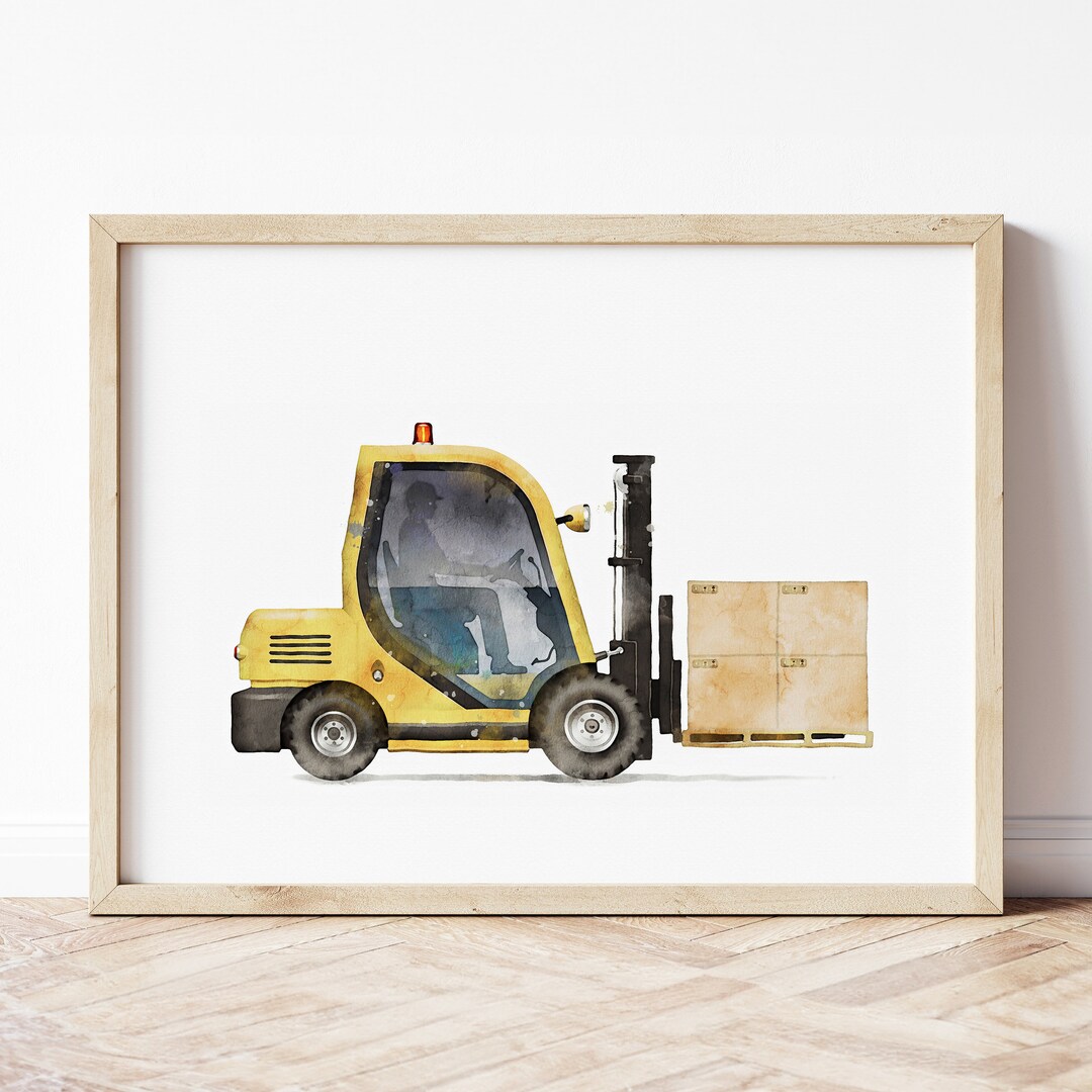 Forklift Print, Forklift Truck Poster, Lift Truck Wall Art ...