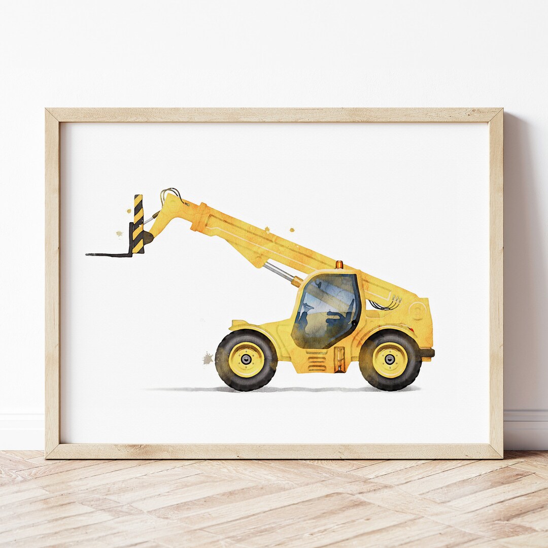 Telescopic Handler Print, Telescopic Forklift Poster, Telehandler Wall ...