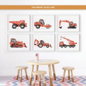 Red Dump Truck Print, Dumper Poster, Dump Truck Wall Art, Construction ...