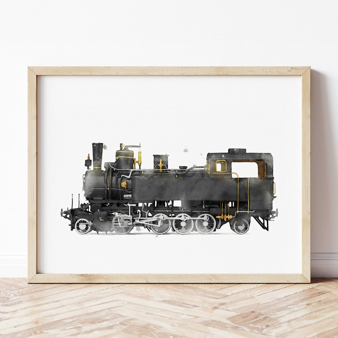 Locomotive Print, Train Print, Train Wall Art, Steam Train Poster ...