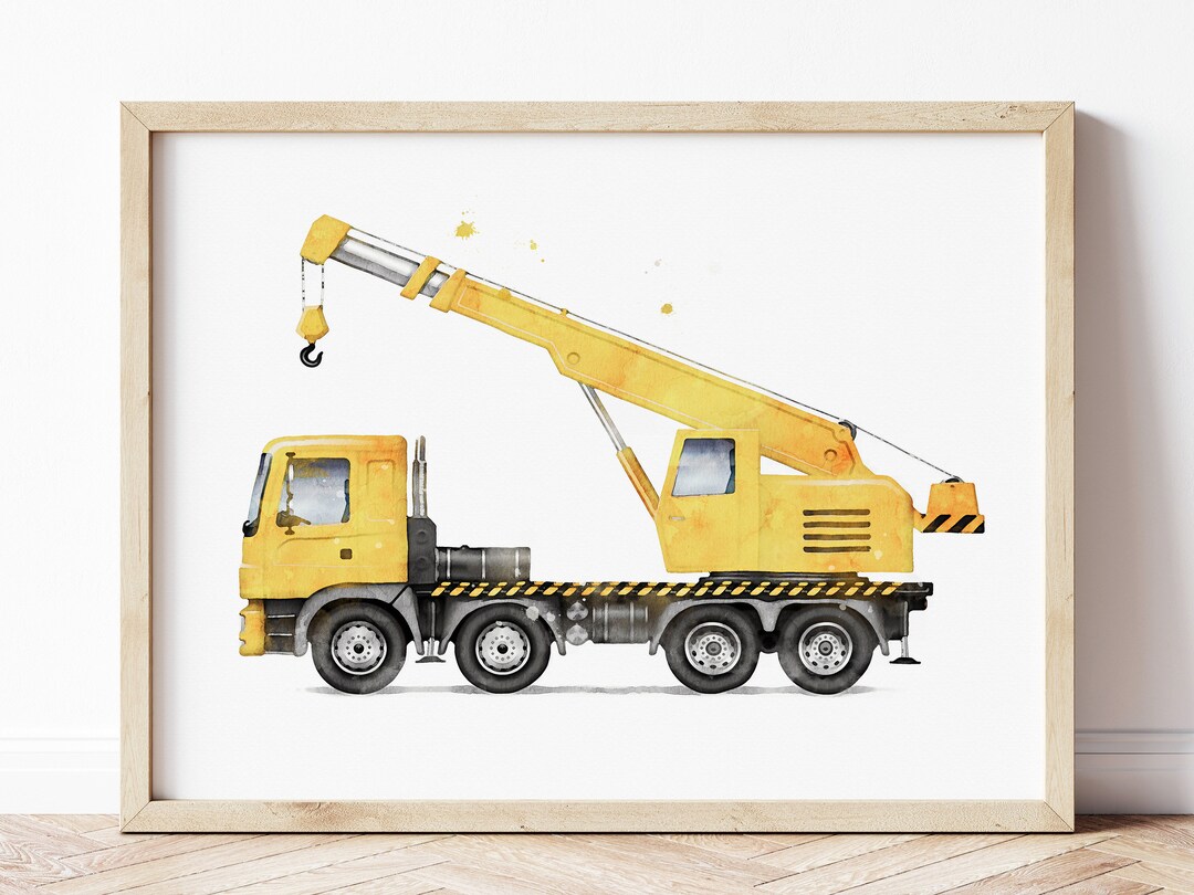 Crane Truck Print Crane Truck Poster Crane Truck Wall Art - Etsy