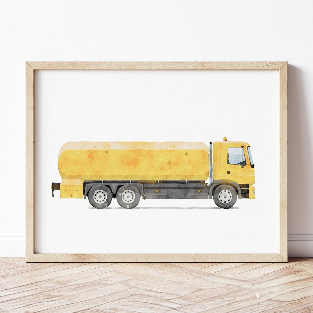 Tanker Truck Print, Tanker Truck Poster, Tanker Truck Wall Art, Vehicle ...