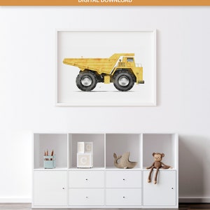 Dump Truck Print, Dumper Poster, Dump Truck Wall Art, Construction ...