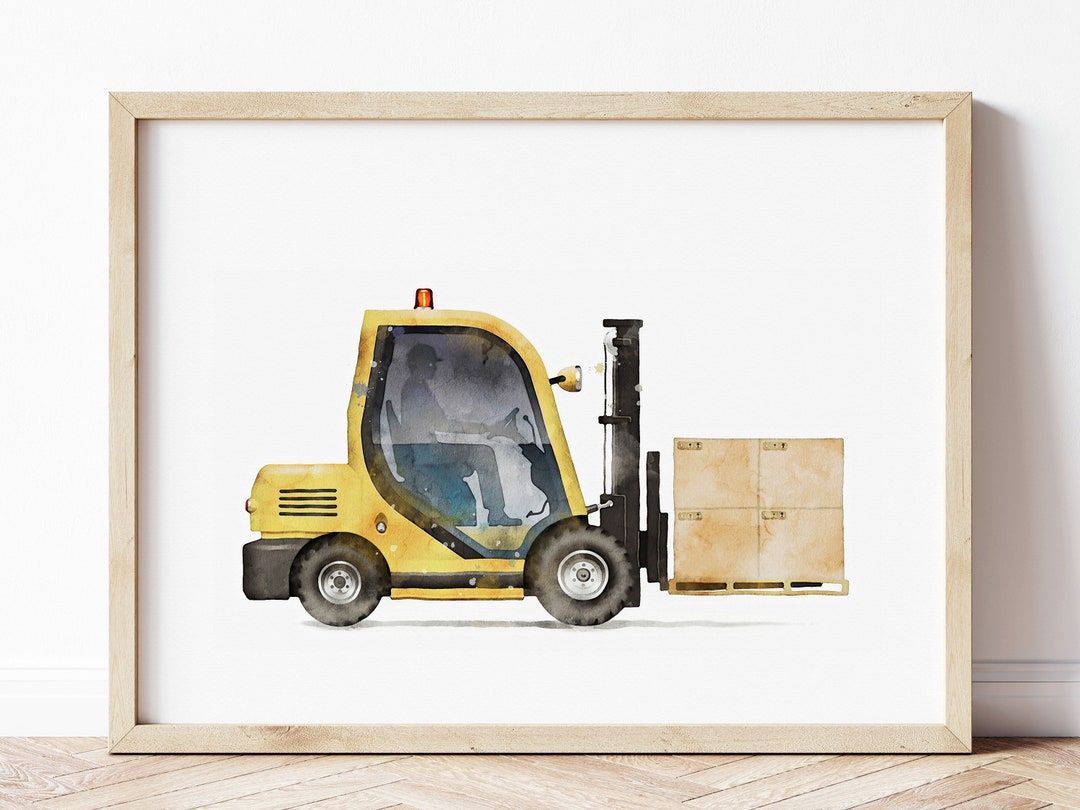 Forklift Print, Forklift Truck Poster, Lift Truck Wall Art ...