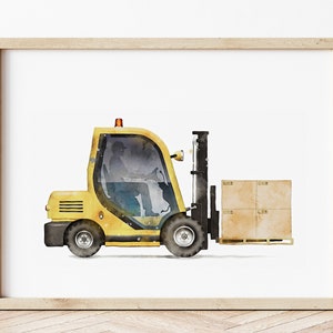 Forklift Print, Forklift Truck Poster, Lift Truck Wall Art ...
