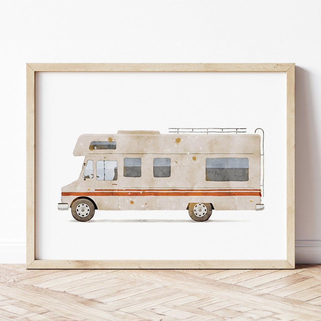 RV Motorhome Print, Motorhome Poster, Campervan Wall Art, Automotive ...