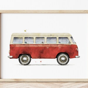 Retro Minibus Print Vintage Minibus Poster Automotive Wall - Etsy
