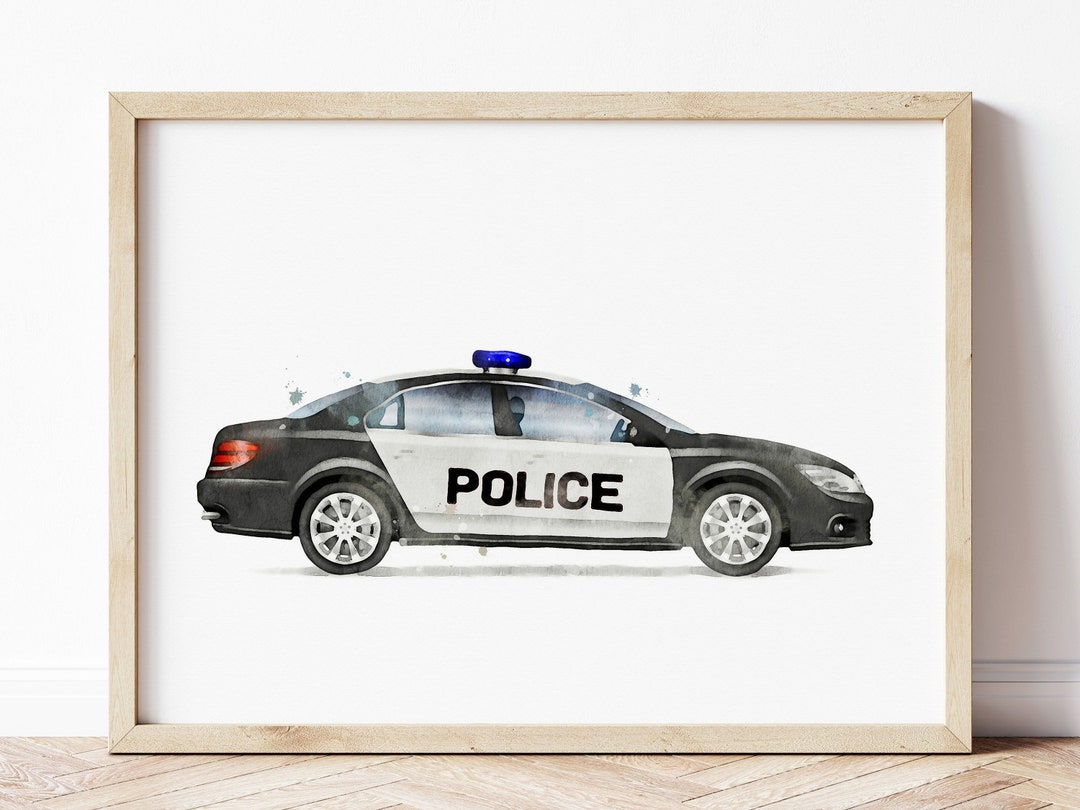 Police Car Print Police Car Poster Police Car Wall Art - Etsy