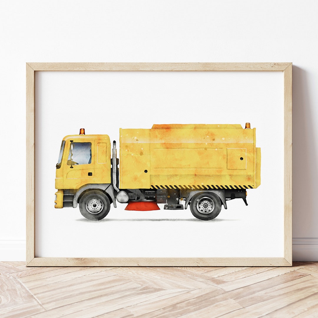 Street Sweeper Truck Print, Utility Car Poster, Street Sweeper Wall Art ...