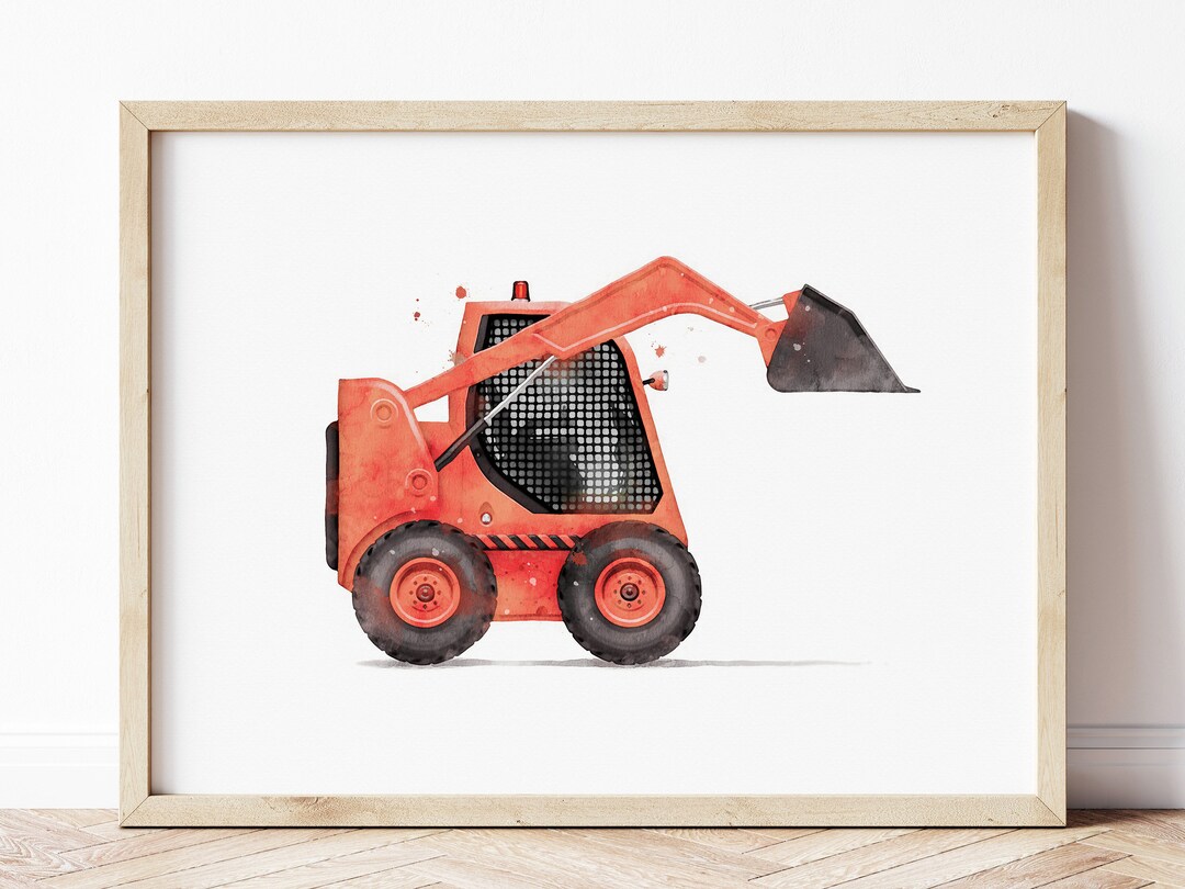 Red Skid-steer Print Skid Loader Poster Skid-steer Wall Art - Etsy