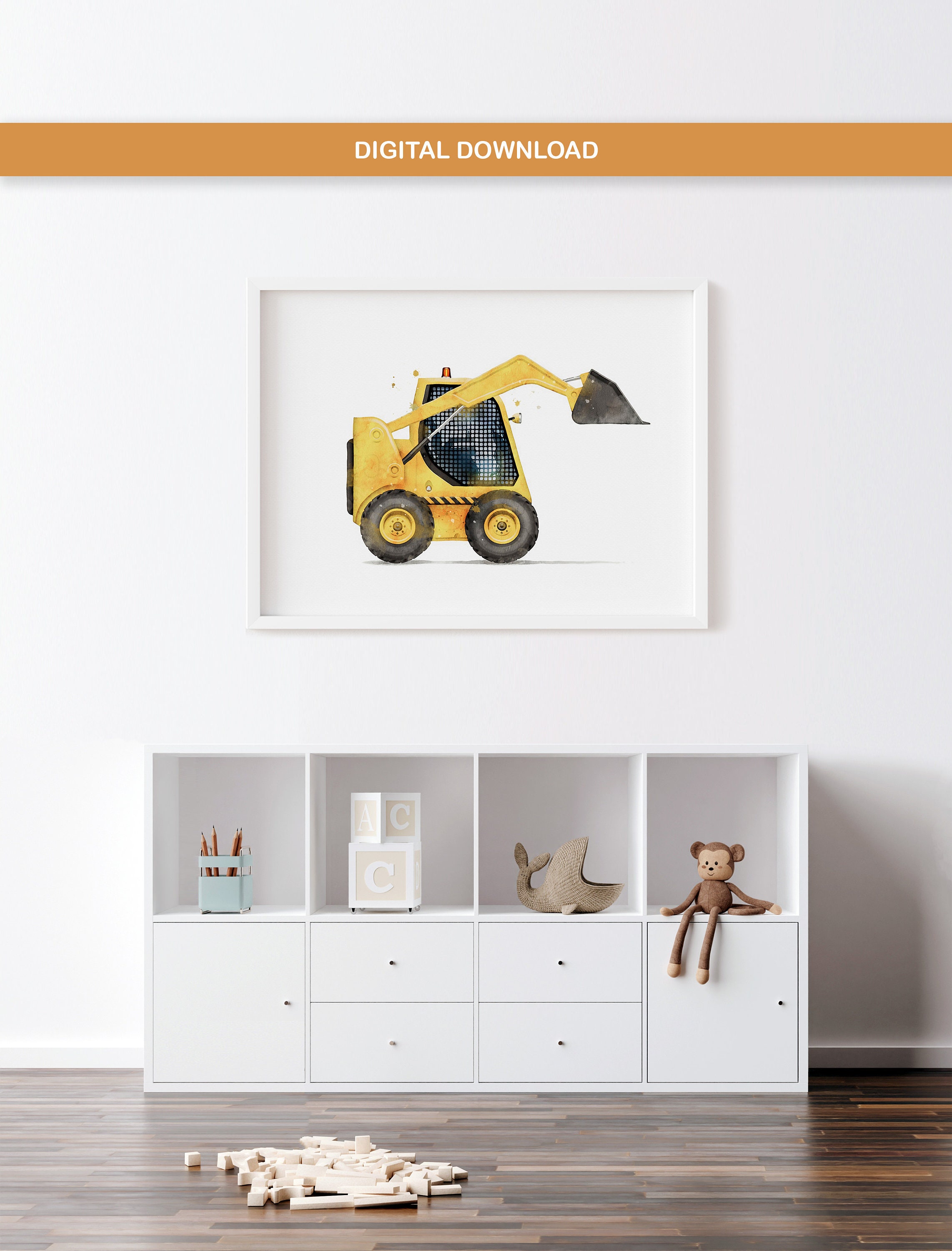 Skid-steer Loader Print, Skid Loader Poster, Skid-steer Wall Art ...