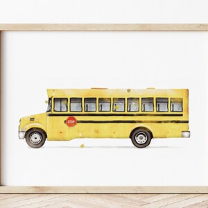 School Bus Print, Bus Poster, Yellow Bus Print, Automotive Wall Art ...