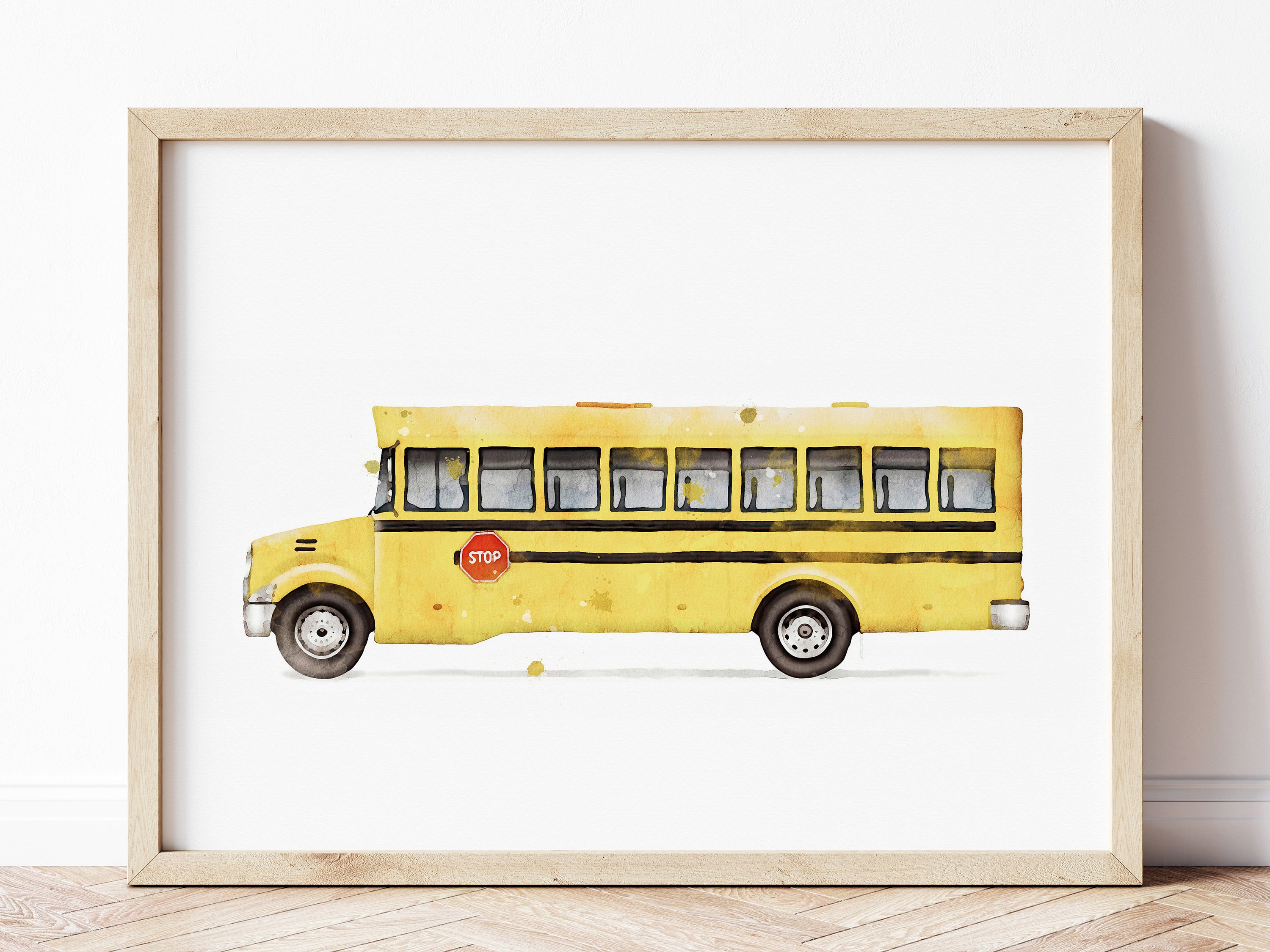 School Bus Print Bus Poster Yellow Bus Print Automotive - Etsy