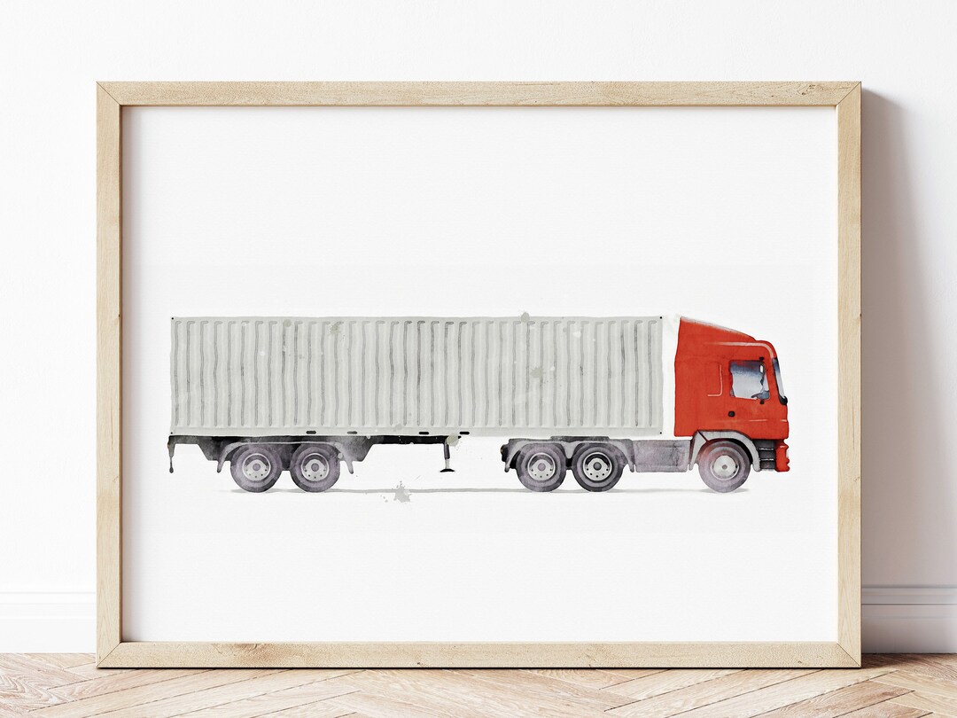 Container Truck Print Container Truck Poster Transportation - Etsy