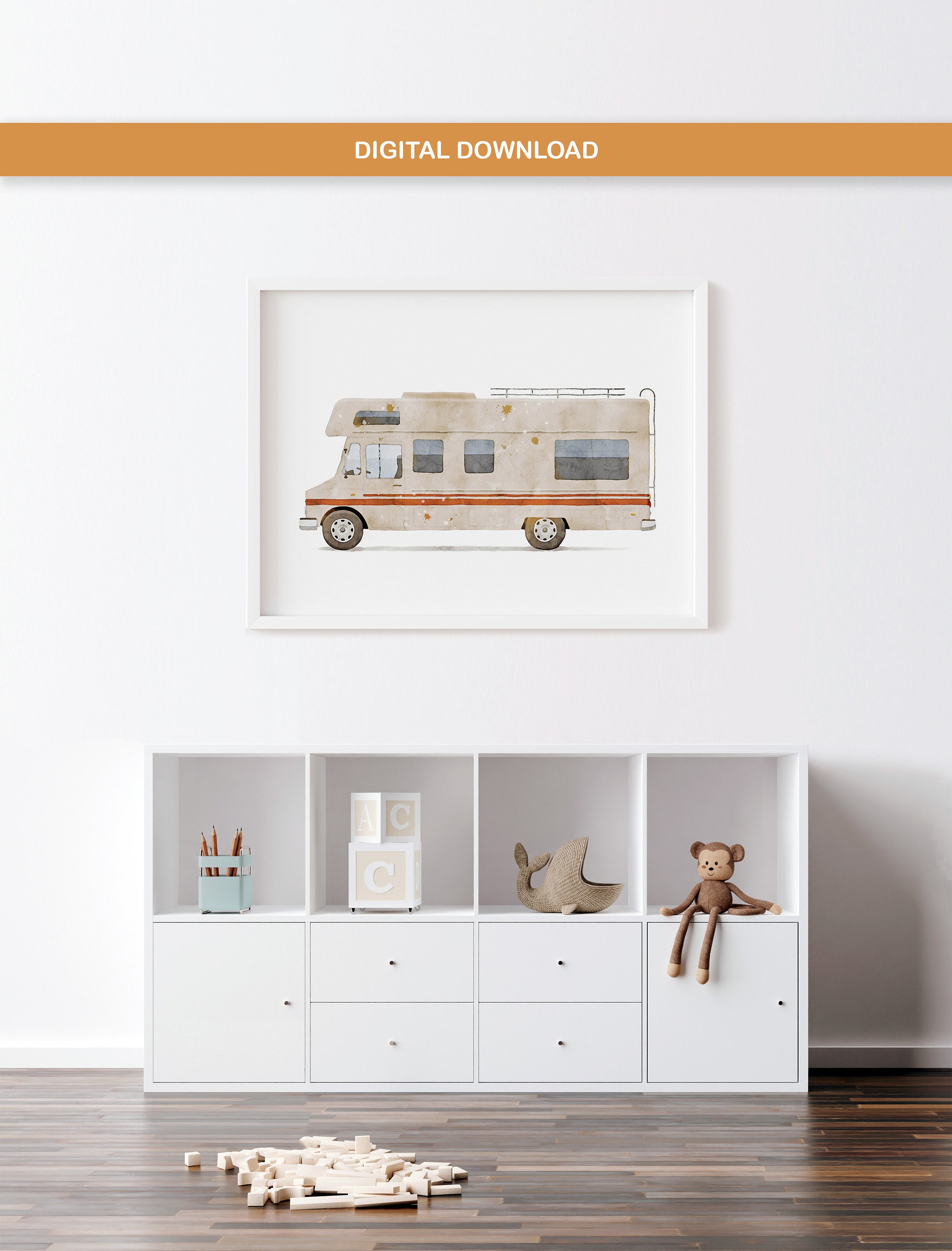 RV Motorhome Print, Motorhome Poster, Campervan Wall Art, Automotive ...
