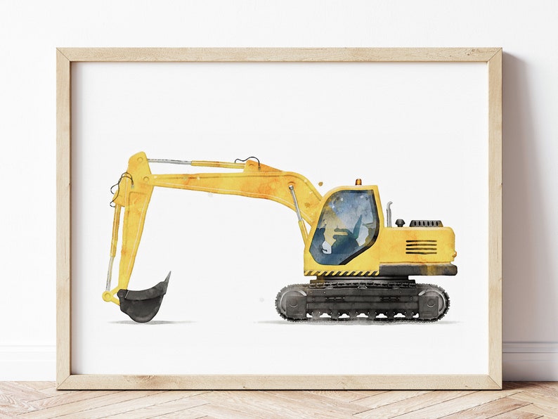 Excavator Print Digger Print Excavator Poster Digger Wall - Etsy