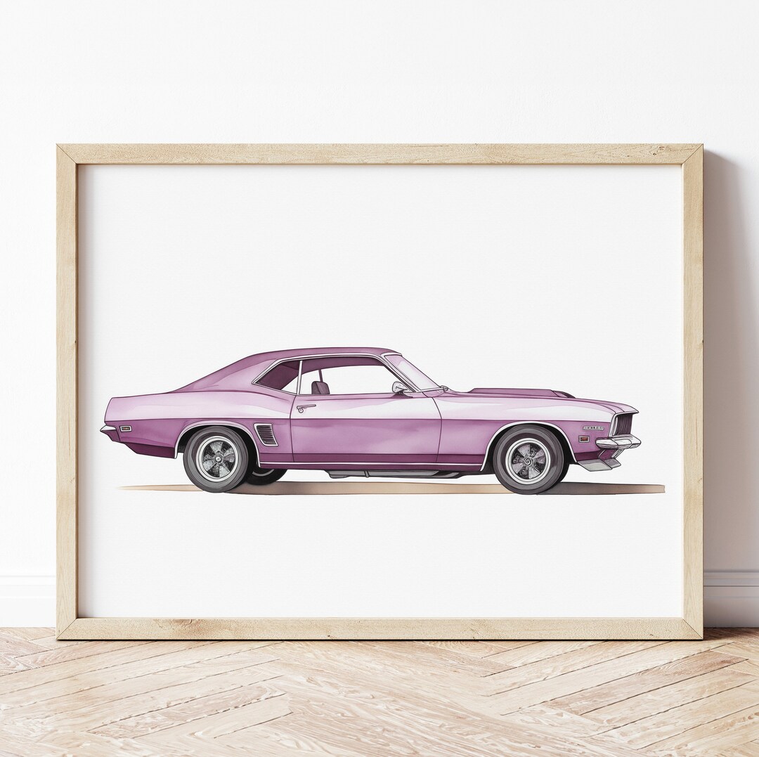Vintage Sport Car Print, Retro Car Poster, Automotive Wall Art, Vehicle ...