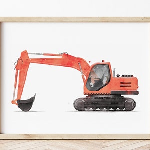 Red Dump Truck Print, Dumper Poster, Dump Truck Wall Art, Construction ...