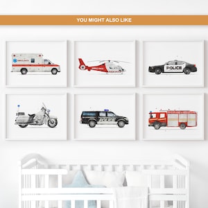 Police Car Print, Police Car Poster, Police Car Wall Art, Automotive ...