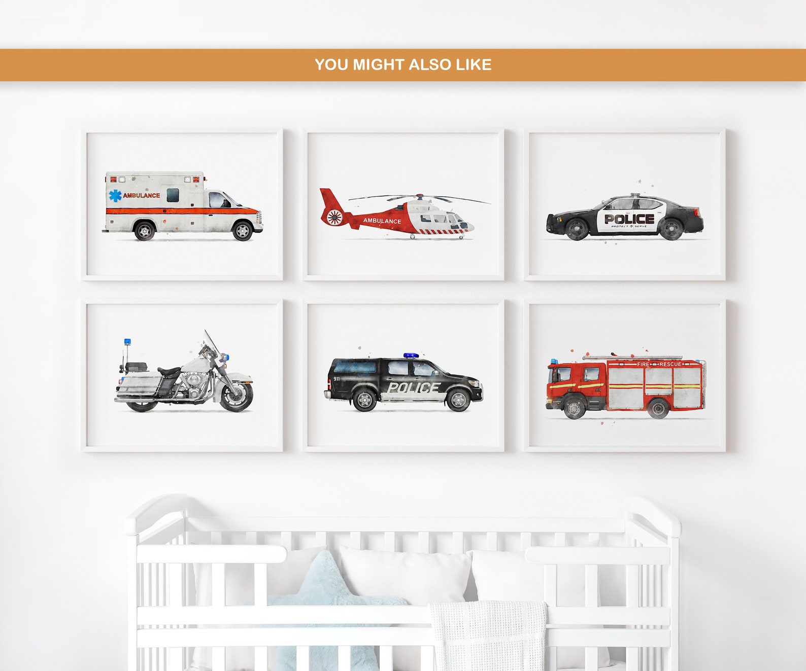 Fire Rescue Truck Print, Fire Truck Poster, Fire Engine Wall Art ...