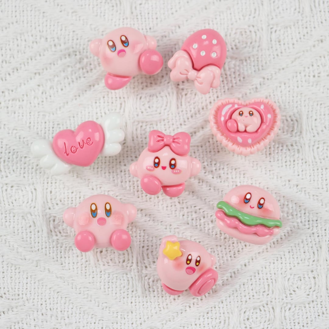Kirby Croc Charms, Pink Croc Charms, Cute Croc Charms, Cartoon Croc ...