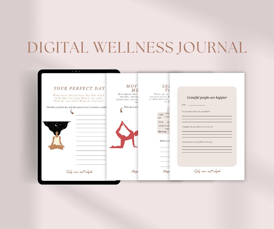 Self-care Guide | Digital Wellness Journal | Self Love Journal ...