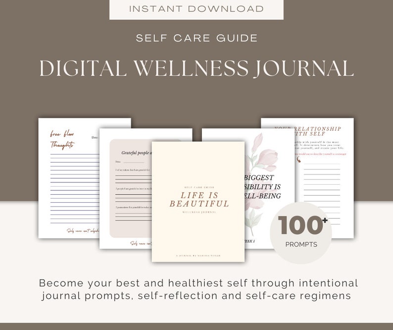 Self-care Guide | Digital Wellness Journal | Self Love Journal ...
