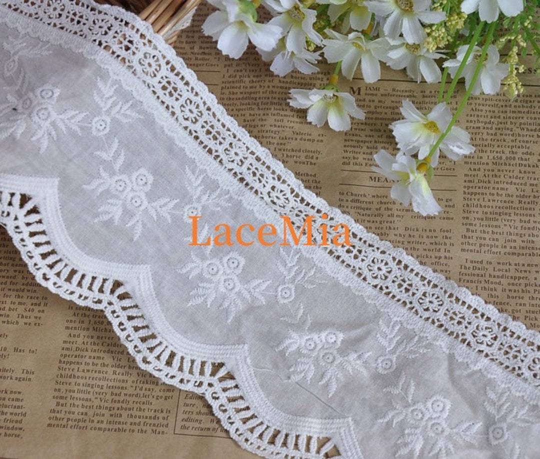 Cotton Lace off White Scalloped Lace Trim for Skirts, Curtains ...