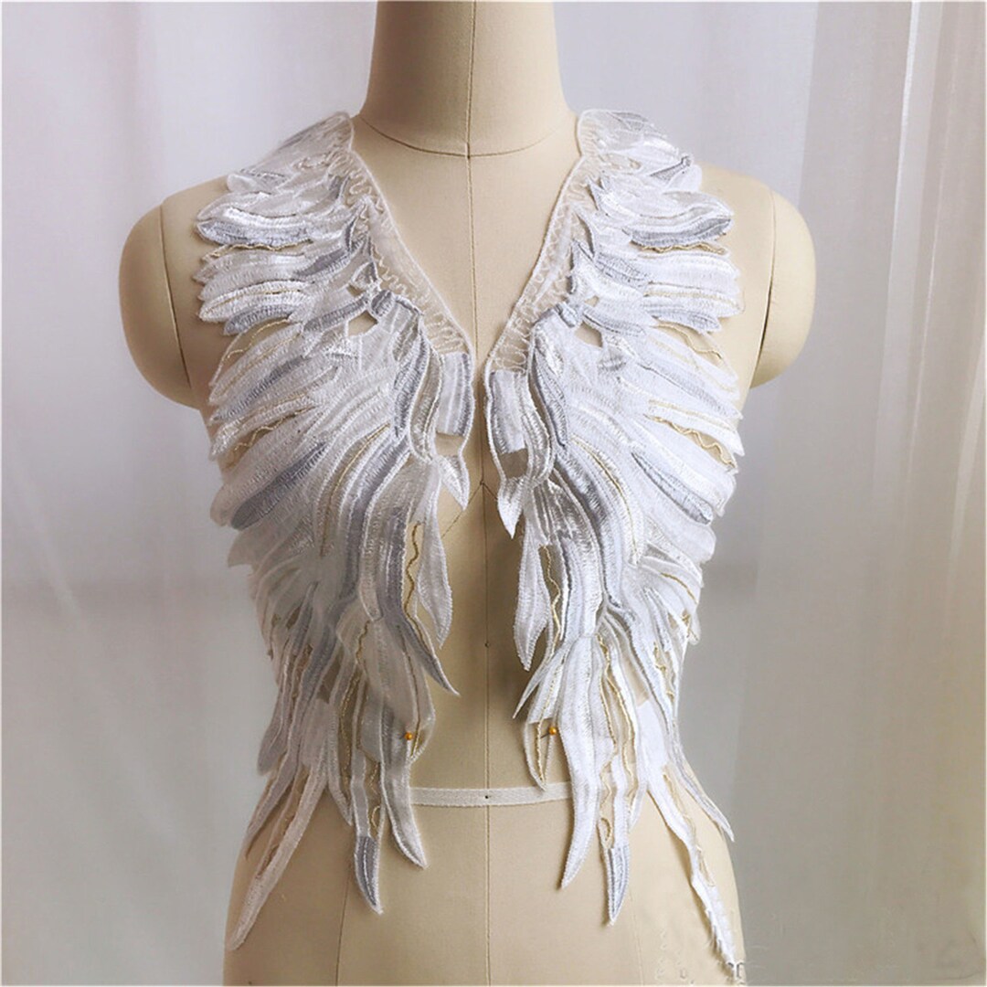 Wing Lace Applique Lace Motif, Flower Leaf Embroidery Sewing on Costume ...