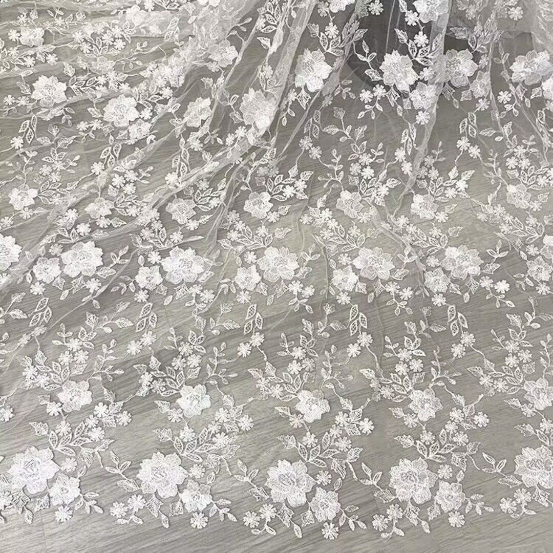 Exquisite 3D Flower Bridal Lace Fabric Beautiful 3D Embroidered Floral ...