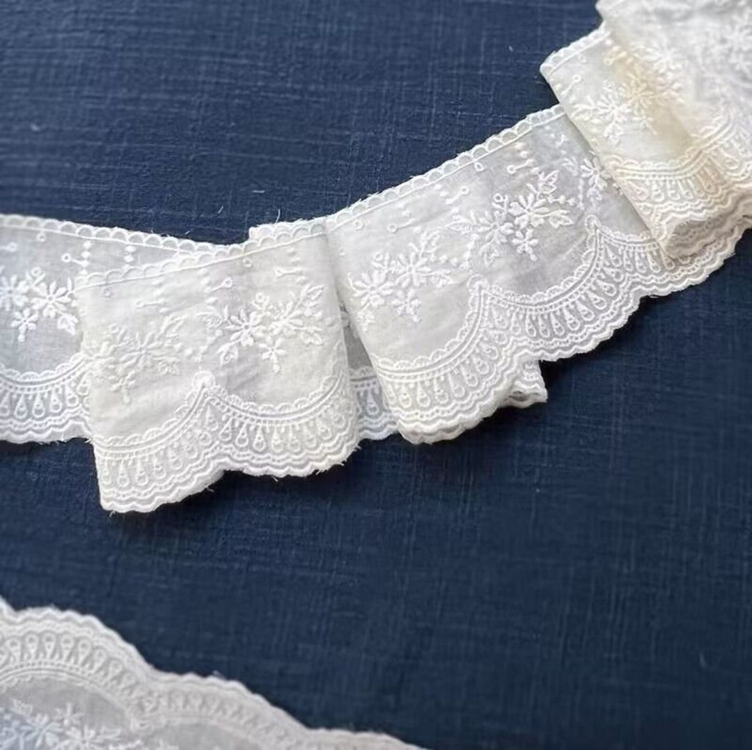 Cotton Scalloped Lace, off White Lace Trim, Skirt Trim Lace, Home ...
