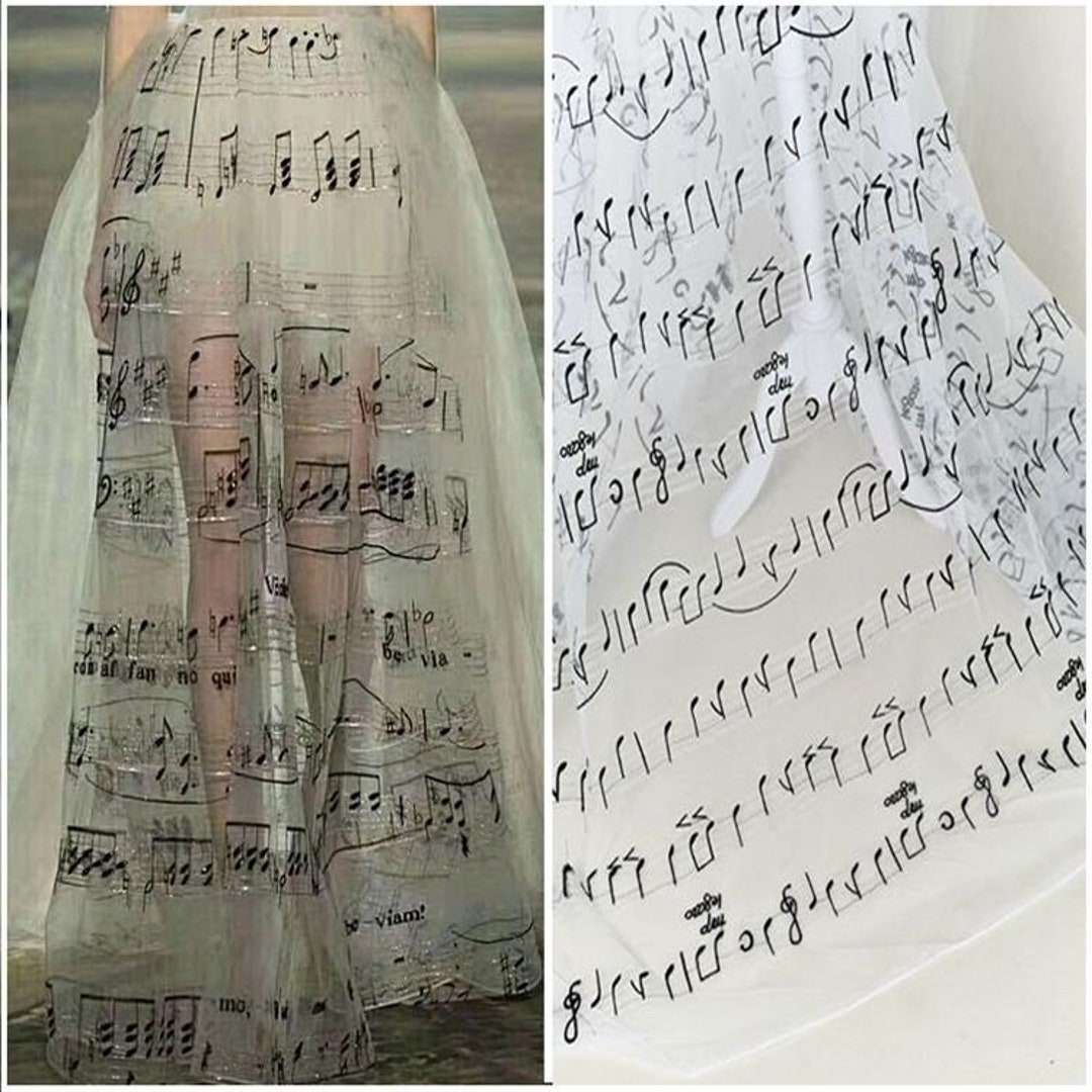 Music Note Fabric, Musical Notes Tulle Fabric, for Girl Dress Tutu ...