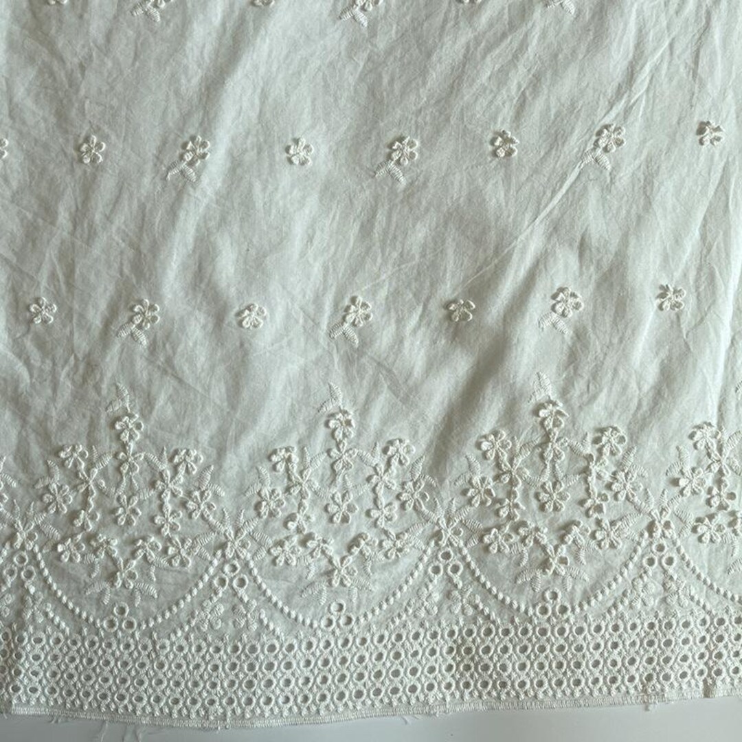 Ecru Cotton Lace Fabrics, Retro Style Crocheted Lace Fabric, Cotton ...