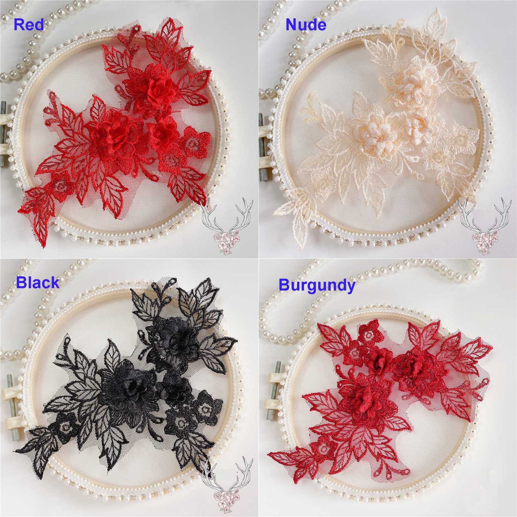 3D Floral Lace Patch Little Flower Embroidery Lace Applique Colorful ...