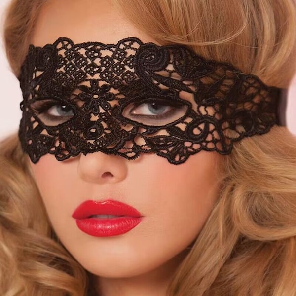 Black Lace Mask - Etsy