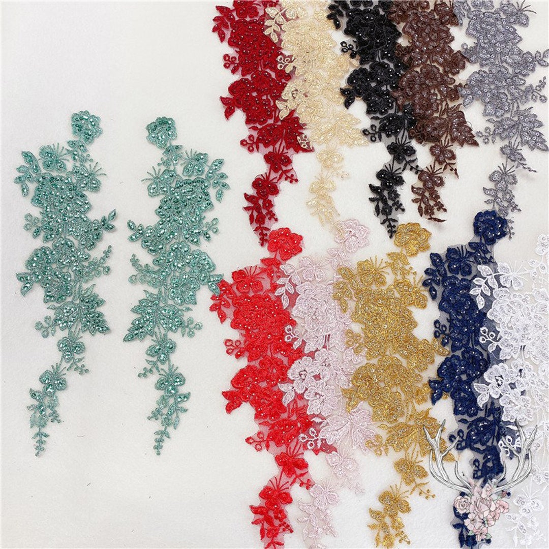 Corded Flower Embroidery Lace Applique Wedding Lace Patches Party ...