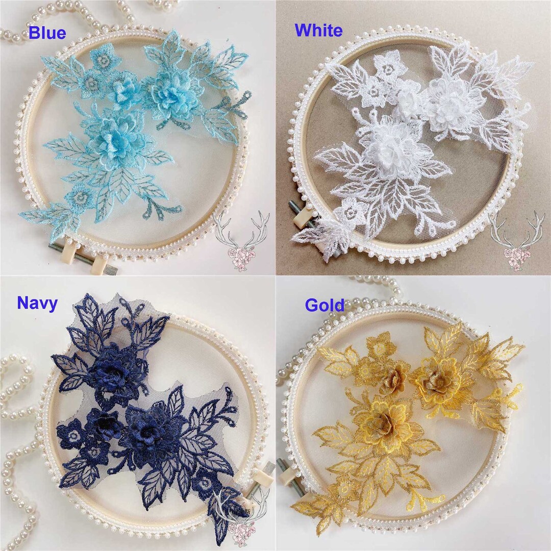 3D Floral Lace Patch Little Flower Embroidery Lace Applique Colorful ...