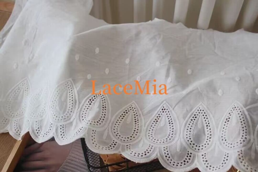 Cotton Lace off White Scalloped Lace Trim for Skirts, Curtains ...