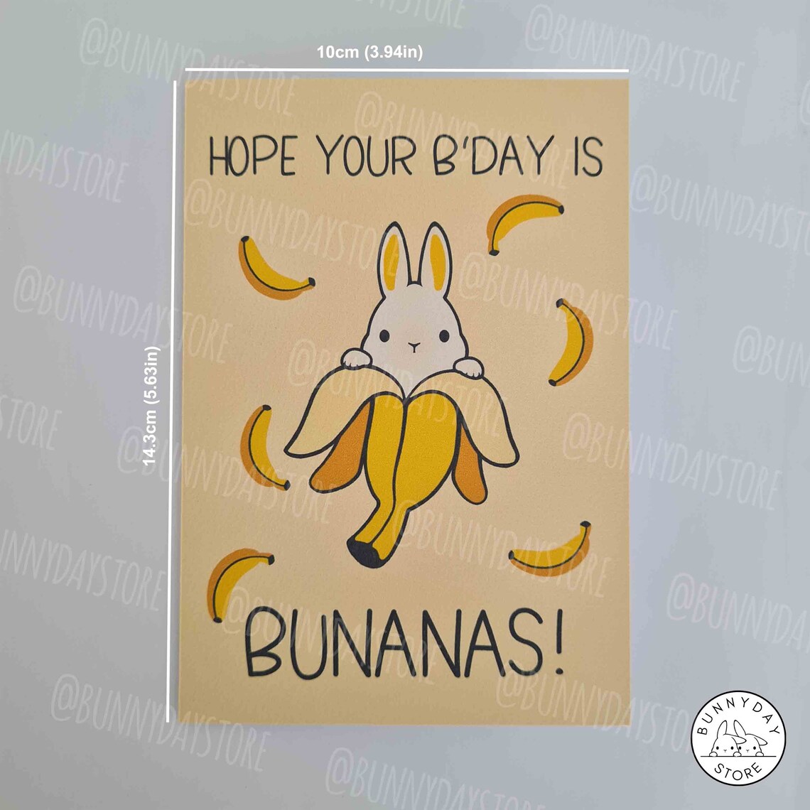 Bunny Rabbit Birthday Card Bunana Bananas / B'day Card / Cute Card ...