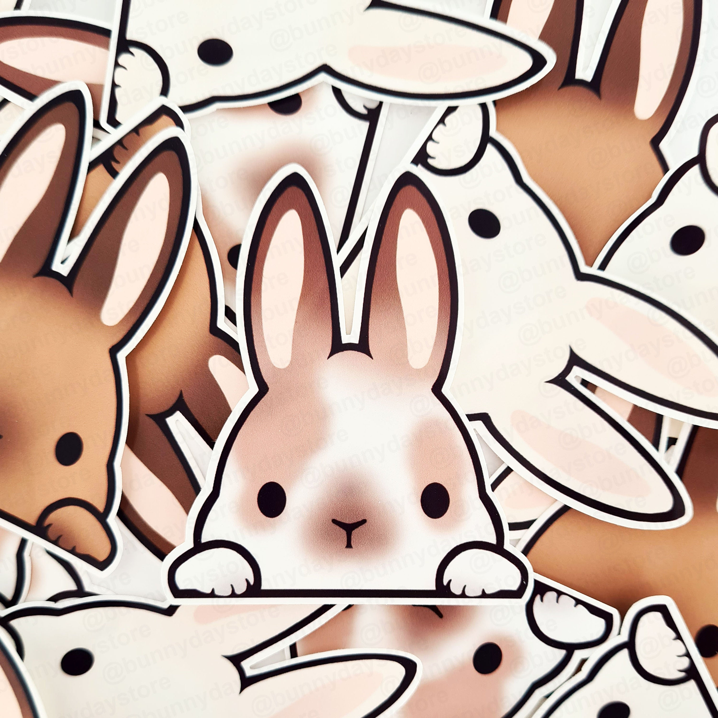 Bunny Stickers Peeker Long Eared Water & Tear Resistant Vinyl Cute ...