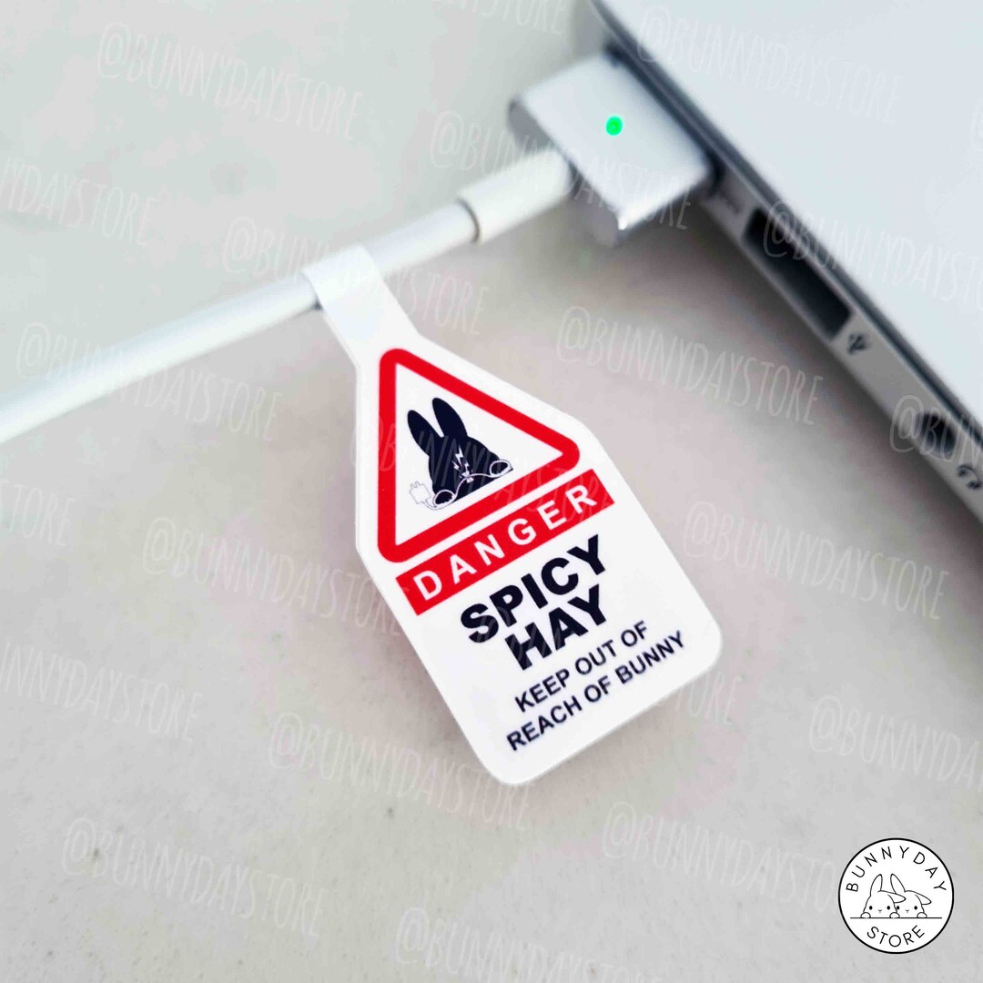 Bunny Rabbit Proofing Stickers / Danger - Spicy Hay Tag / Warning ...