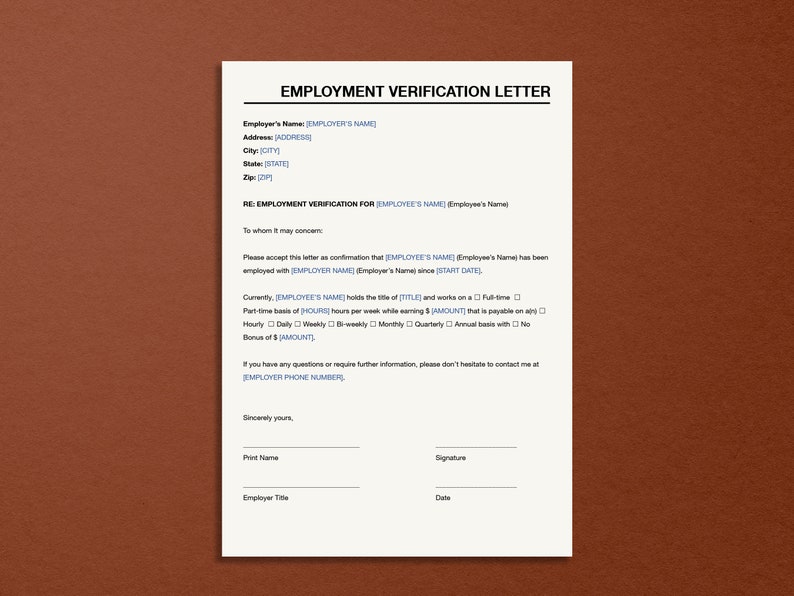 Simple Employment Verification Letter Template Word, Employment Form ...