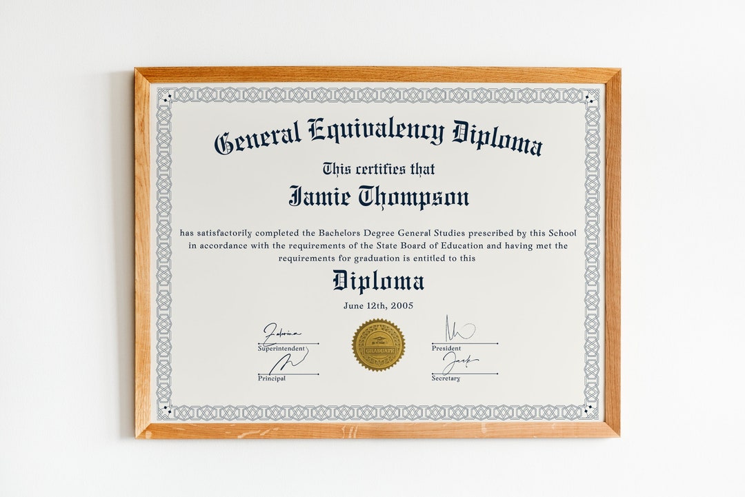 Minimalistic High School Diploma Template, General Equivalency Diploma ...