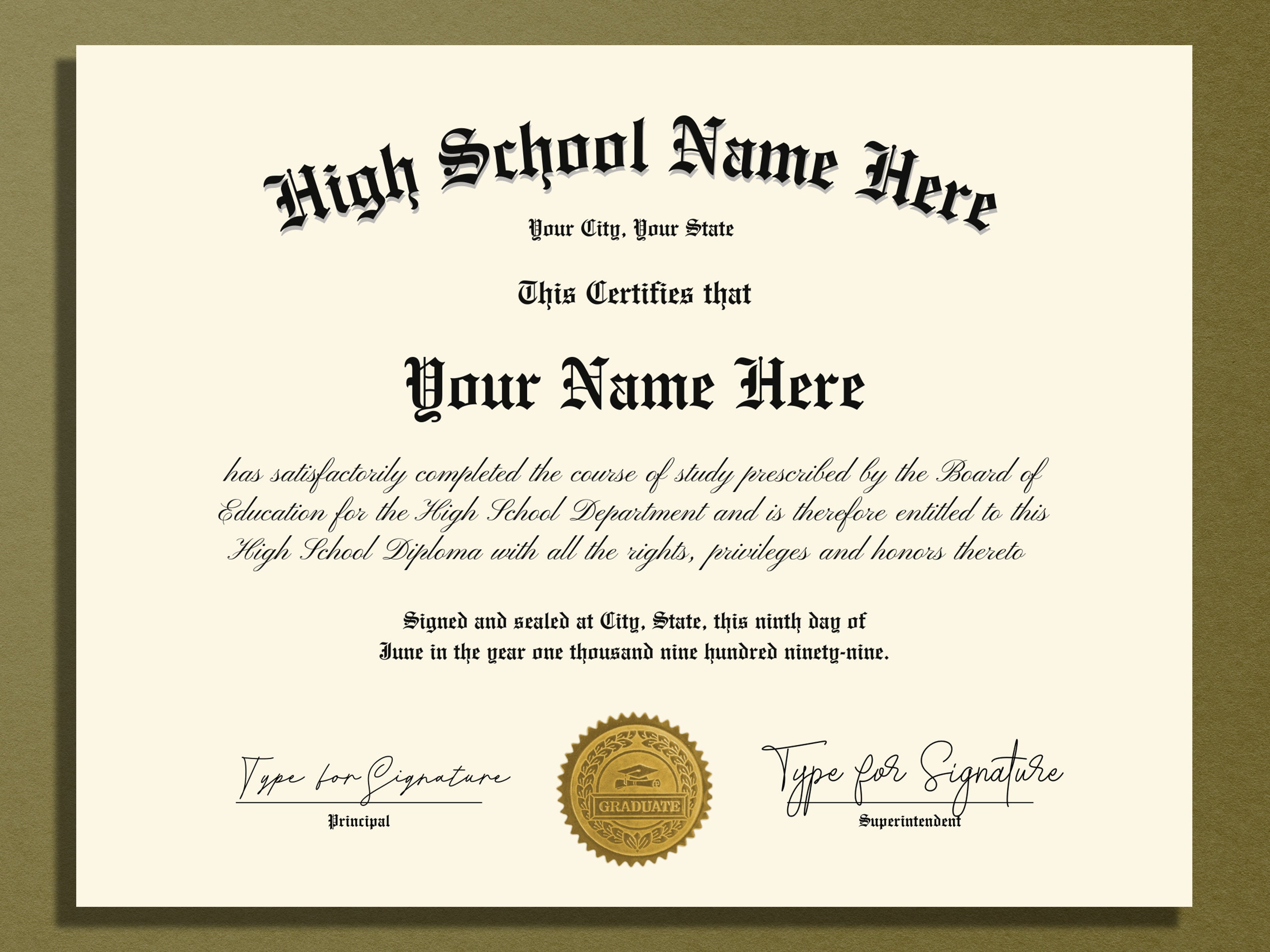 High School Diploma Template, the Best Classic Homeschool Diploma ...
